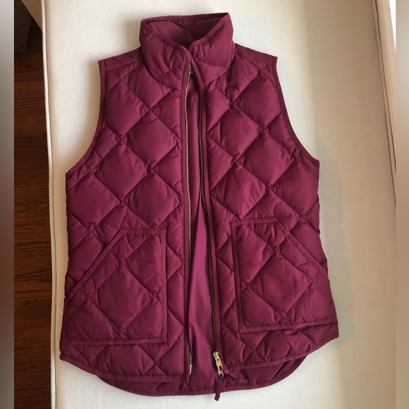 J. Crew Factory | Jackets & Coats | Jcrew Factory Maroon Puffer Vest Xs ...